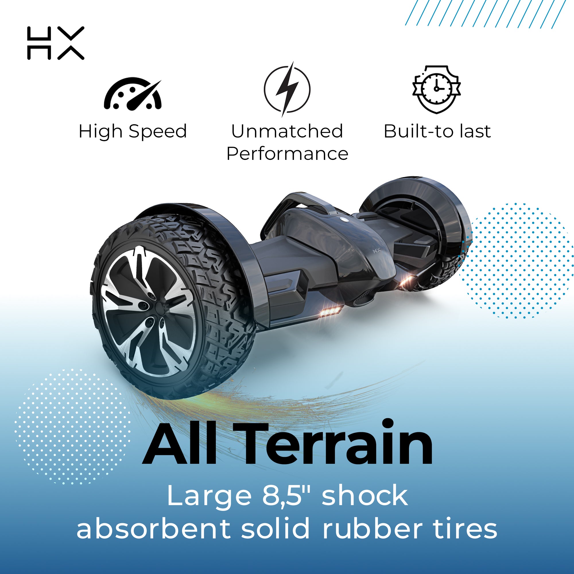 HX PHANTOM RACE - FASTEST 8.5" HOVERBOARD WITH HANDLE